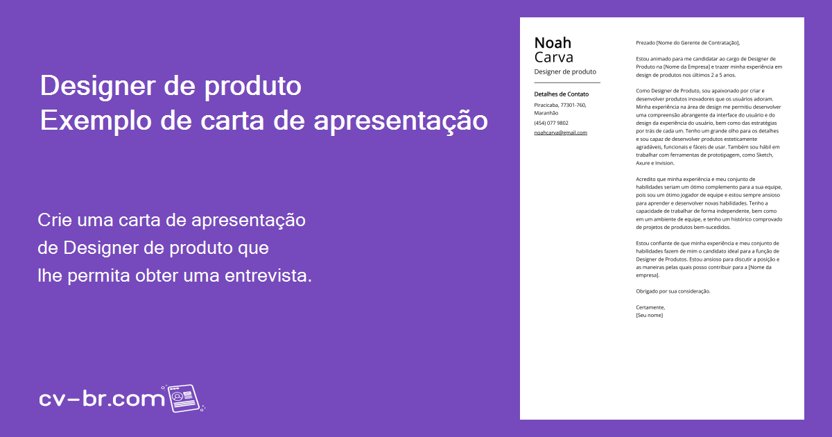 Designer de produto Exemplos de carta de apresentação (modelo e mais de ... Designer de produto Exemplos de carta de apresentação (modelo e mais de ...
